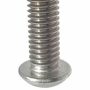 1/2"-13 x 1" Button Head Socket Cap Screw, Allen Socket Drive, 18-8 Stainless Steel, Full Thread - Quantity 5 - by Fastener Depot, LLC