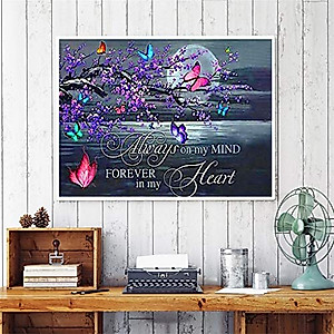 LFMU DIY 5D Diamond Painting Kits for Adults and Children, Full Round Drill Diamond Art Moon Butterfly Embroidery Diamond Painting, Used for Home Wall Decoration Gifts (12x16inch)