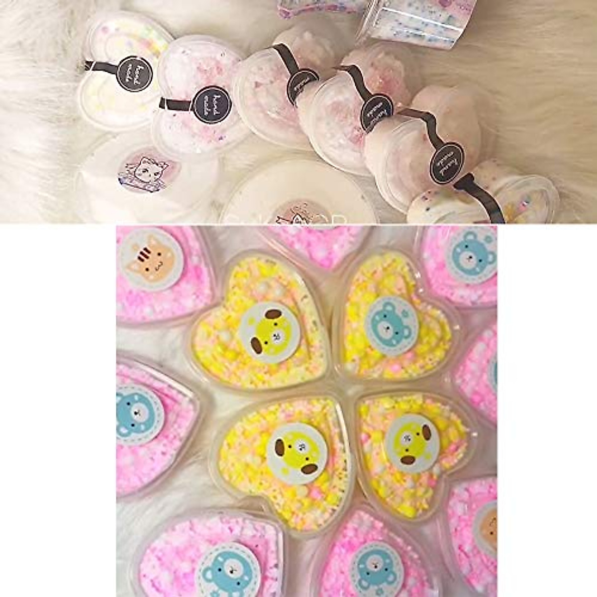 Goodma 36 Pieces 5 oz Heart Shaped Slime Storage Containers Transparent Plastic Box with Lids