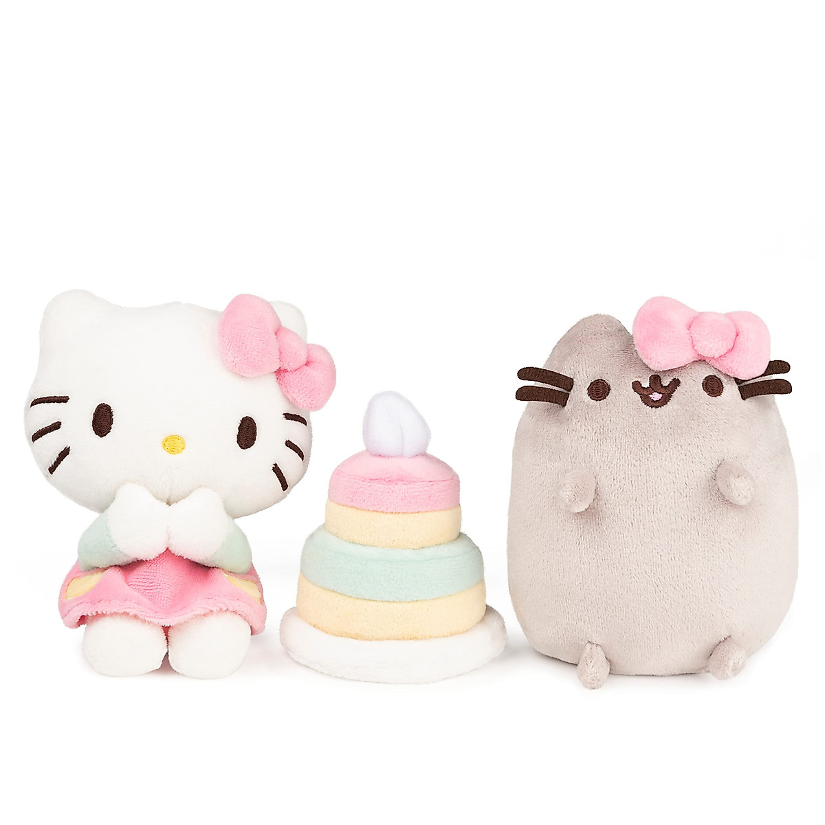 GUND Hello Kitty x Pusheen Best Friend Collector with Cake Set of 3 Plush, 4.5”