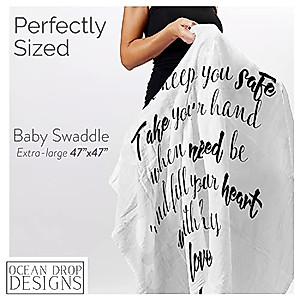 Ocean Drop Designs Muslin Swaddle Blankets - Baby Gifts for Boys & Girls - Gender Neutral Christian Newborn Gifts