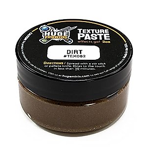 Huge Miniatures Texture Paste, Dirt Model Basing Paint for Tabletop Gaming Scenery and Diorama Building by Huge Minis – 2oz Resealable Jar