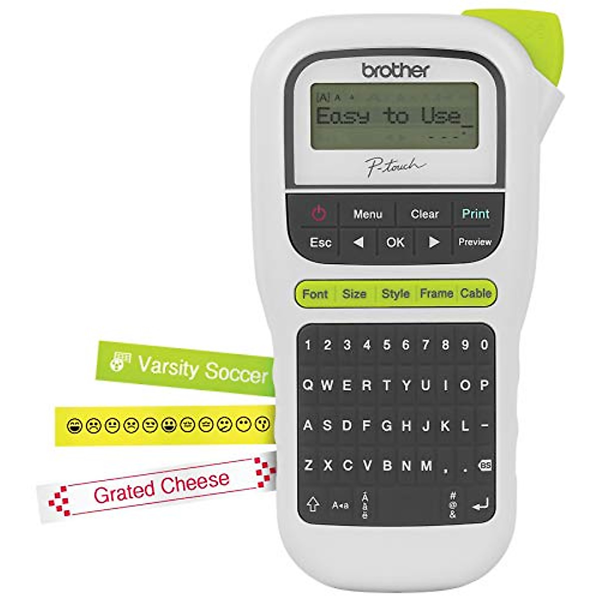 Brother P-touch, PTH110, Easy Portable Label Maker, Lightweight, QWERTY Keyboard, One-Touch Keys, White (Renewed)