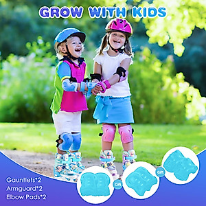 Mermaid Kids Roller Skates Adjustable Roller Skates with Light Up Wheels for Kids, Beginner, Girls, Boys Outdoor Roller Skating for Toddlers, Skating Shoes for Ages 3-12