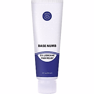 BASE LABORATORIES 5% Lidocaine Numbing Cream for Tattoos, Piercings, Waxing - Tattoo Numbing Cream, Topical Anesthetic Cream I Numb Gel Brazilian, Microneedling, Microblading Lip Injections - 4 FL oz