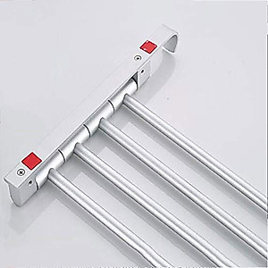 GLOYER Shower Organiser Towel Bar Rotating Towel Rack Free Punching Hanging Rod Hand Towel Rack Bathroom Cool to Dry Towel Shelf