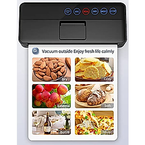 Vacuum Sealer Machine, Food Vacuum Sealer, (95Kpa)Space Saving Vacuum Sealers, With Sealer Bags Seal Food Storage,Dry Moist food Modes, LED Indicator Lights