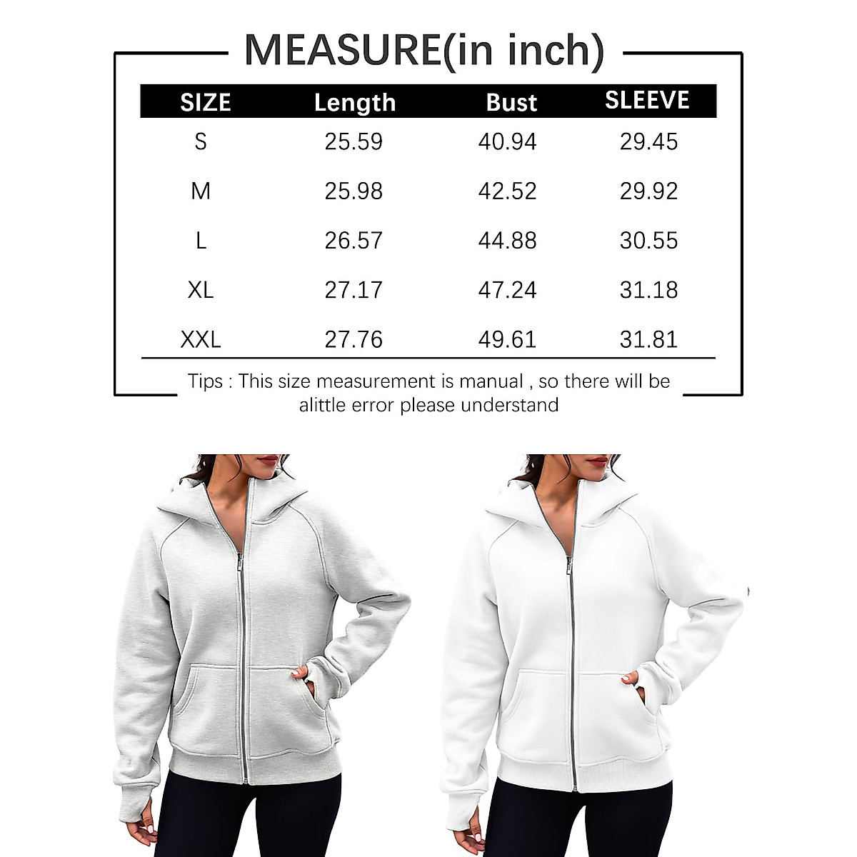 Trendy Queen Womens Zip Up Hoodies Oversized Sweatshirts Fall Outfits Long Sleeve Fleece Sweaters With Pockets Full Zip Winter Coats Jackets Y2k Clothes Teen Girls Fashion Grey