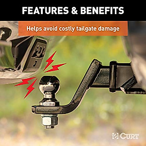 CURT 58265 Protective GMC MultiPro, Chevy Multi-Flex Tailgate Sensor for Towing Accessories, 2-Inch Receiver Hitch Cap,Black