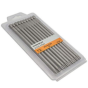 10PCS 6"/150mm T27 Torx Head Screwdriver Bit Set, 1/4 Inch Hex Shank with Quick Release Slot,S2 Steel Magnetic Security Tamper Proof Star 6 Point Screw Driver Kit Tools