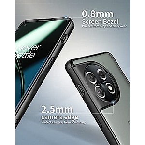 Feitenn for Oneplus 11 5G Case, PC+TPU Hard Back Shockproof Case Cover for Oneplus 11 5G Anti-Slip Matte Slim Protective Case Outdoor Daily (Black)