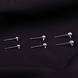 Post Earrings for Jewelry Making 18 Pcs Ball(3/4/5mm) Post Earring Stud with Closed Loop 22 Pcs Butterfly Earrings Replacements for DIY Jewelry Making Findings