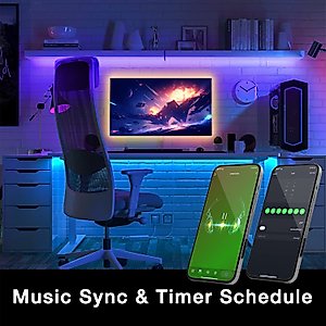 DAYBETTER 65.6ft WiFi Smart Led Lights Strip with Tuya App Control for Bedroom Decoration Work with Alexa and Google Assistant(2 Rolls of 32.8ft)
