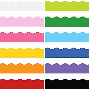 Containlol 236 Ft Colorful Classroom Border for Bulletin Board, Rainbow Scalloped Die Cut Bulletin Board Border for Back to School Classroom Office Chalkboard Decor(Rainbow Style)