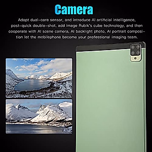 Android 12 Tablet, 10.1in HD LCD Screen, 5G WiFi Calling Pad with Front 200w Rear 500w Dual Camera, Long Lasting Battery, 10 Cores Tablet PC 6GB 128GB(Green)