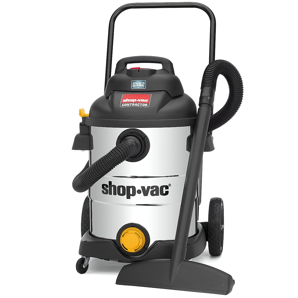 Shop-Vac 9627706 Contractor Series Wet Dry Vacuum, Stainless Steel Tank, 10 Gallon, 1-1/2 Inch x 12 Foot Lock-On Hose, 105 CFM, (1-Pack)
