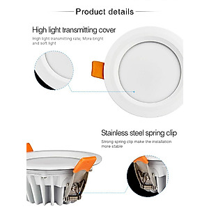 LGIDTECH FUT063 RGB CCT 6W LED Recessed Ceiling Downlight 4 Inch AC100-240V IP54 Must Work with Milight RGB+CCT Remote,B4 Panel Or Smartphone APP Control Via Gateway(Sold Separately)