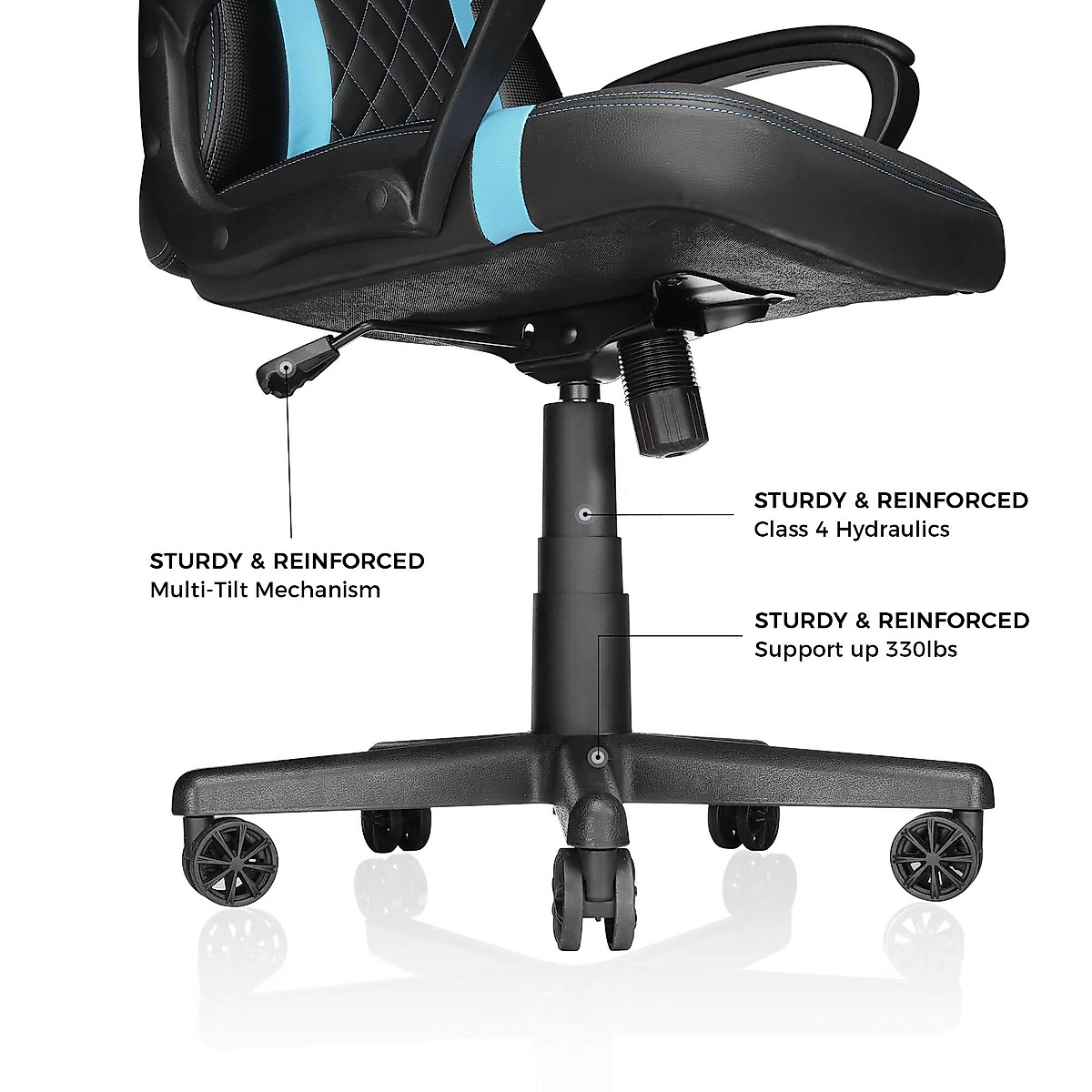 EUREKA ERGONOMIC Computer Gaming Chair, Game Chair Computer Desk Chair with Headrest,Lumbar Support Height Adjustable, E-Sports Sillas Gamer Chairs for Adults, Blue
