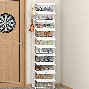 HOMIDEC Shoe Storage, 10-Tier Shoe Rack Organizer for Closet 20 Pair Narrow Shoes Shelf Cabinet for Entryway, Bedroom and Hallway