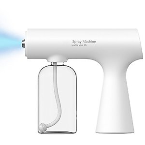 Atomizer Sprayer with Blue Light,Electric Atomizer Handheld 350ml Disinfecting Fogger,Handheld Humidifier 2 Modes Adjustable Fogger Machine, Rechargeable Electrostatic Sprayer for Kitchen, Bathroom