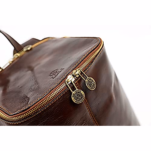 Time Resistance Leather Backpack Vintage Rucksack Business Backpack Unisex Bag Brown