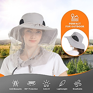 Mosquito Net Hat - Safari Sun Visor Hat with Removable Bug Net for Outdoor Men and Women