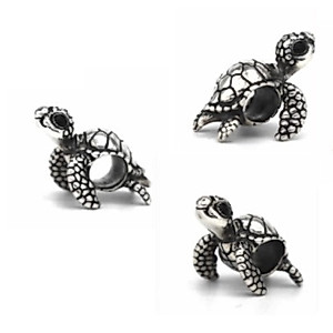 Realistic Baby Turtle 925 Sterling Silver Charm Bead For Pandora & Similar Charm Bracelets or Necklaces