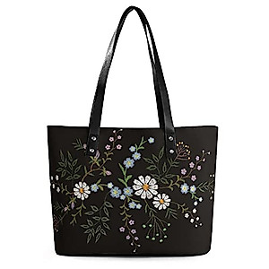 Womens Handbag Blossom Flowers Leather Tote Bag Top Handle Satchel Bags For Lady