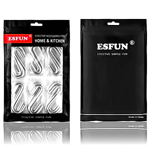 30 Pack ESFUN Heavy Duty S Hooks Pan Pot Holder Rack Hooks Hanging Hangers S Shaped Hooks for Kitchenware Pots Utensils Clothes Bags Towels Plants