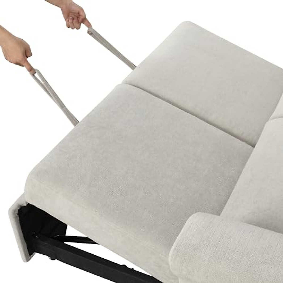 Verfur Multi-Functional Pull Out Loveseat Sleeper Sofa Bed, 3-in-1 Convertible Futon Couch Love Seat Chaise Lounge with Adjustable Backrest for Living Room Home Office RV Furniture