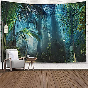 Fullentiart Wall Tapestry Large Tapestry Morning Light Beautiful Jungle Garden Hanging Tapestry Cool Tapestry Dorm Tapestry 92.5X70.9 Inch