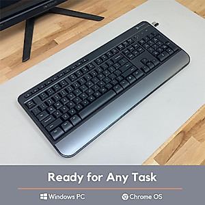 X9 Multimedia USB Wireless Keyboard - Take Control of Your Media - Full-Size Ergonomic Computer Keyboard Wireless with Wrist Rest - Cordless Keyboard for Laptop PC and Chrome