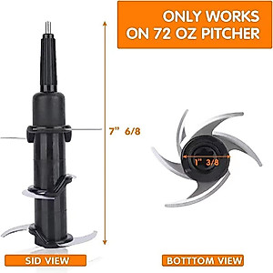 6 Blade Ninja Blender Replacement Parts, Ninja Blender Blade 72 oz Pitcher Fit for Nutri Ninja Blender 1200/1300/1500 Watt BL500 BL610 BL700 BL740 BL770 BL780 NJ600 NJ6002 and More