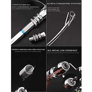 JOTOUCH 6 Coil Portable Mini Elastic Fishing Rod Aluminum Alloy Handle Fishing Pole for River, Lake, Reservoir, Ice Fishing and So On