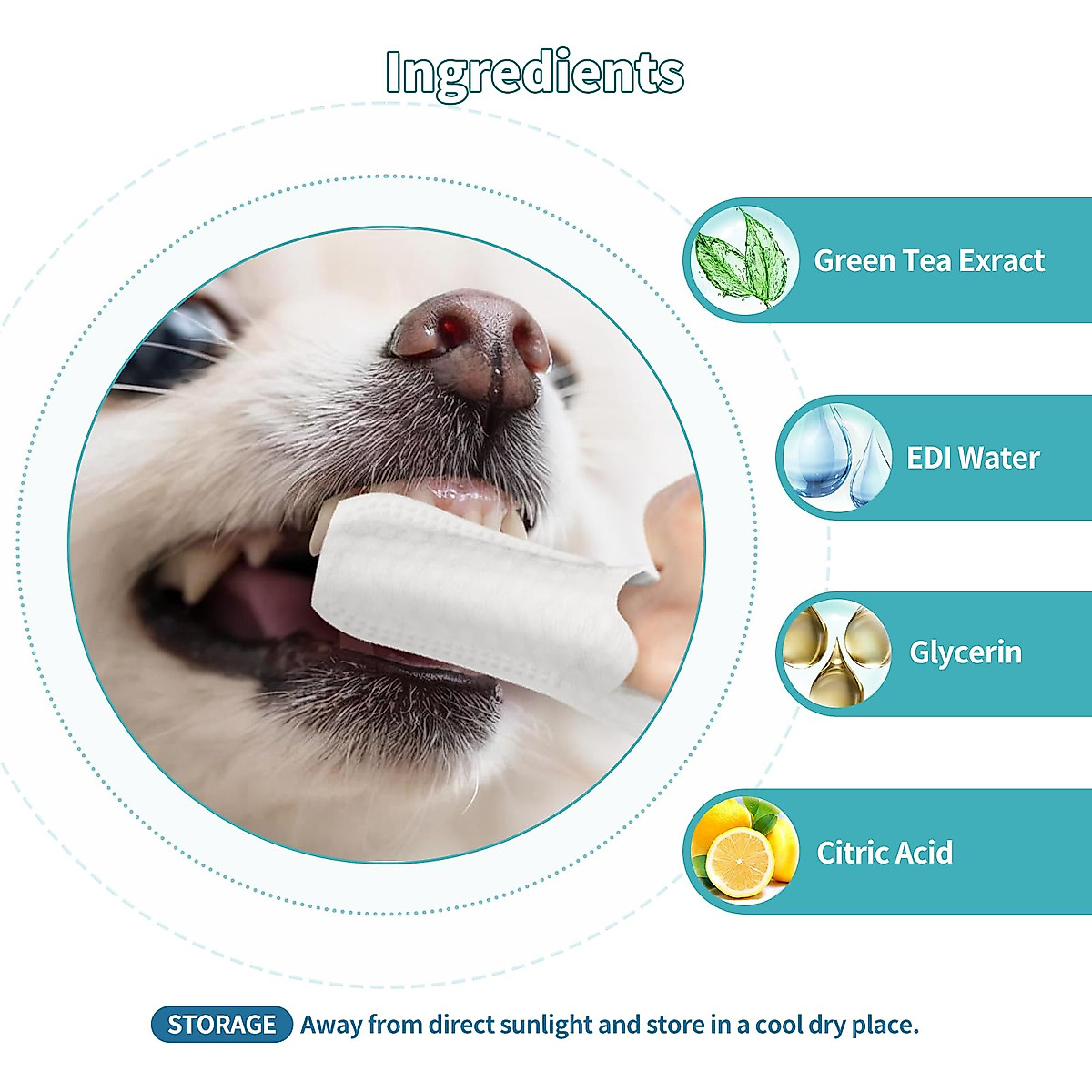 AEBAYLI Teeth Cleaning Wipes for Dogs & Cats, 50PCS, Removing Plaque and Tartar Buildup No-Rinse Pet Finger Wipes, Disposable Gentle Cleaning & Gum Care Pet Wipes (50PCS)