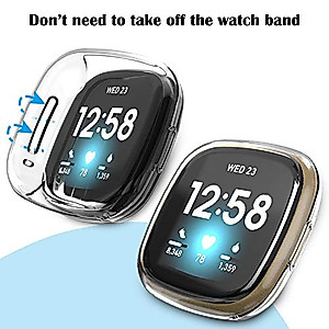 KPYJA 6-Pack Screen Protector Soft TPU Plated Case All-Around Protective Screen Full Cover Bumper Compatible for Fitbit Sense/Versa 3 Smart Watch