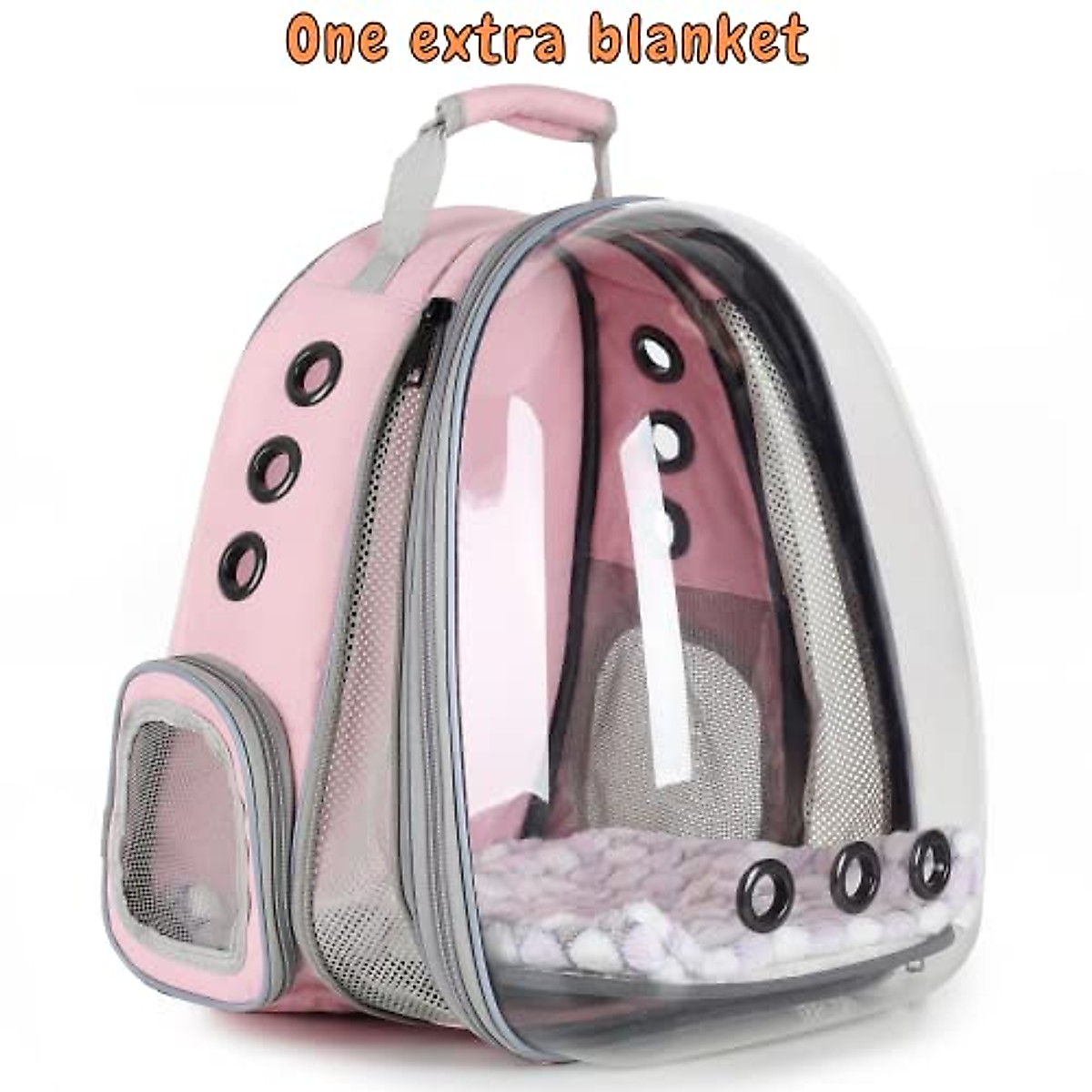 Lollimeow Pet Carrier Backpack, Bubble Backpack Carrier, Cats and Puppies,Airline-Approved, Designed for Travel, Hiking, Walking & Outdoor Use (Pink-Front Expandable)
