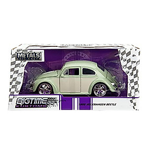 Bigtime Kustoms 1:24 1959 Volkswagen Beetle Die-cast Car Light Green, Toys for Kids and Adults