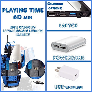 BARY'S Building Robot Remote Control Kit Creation STEM Kids Education 2 in 1 Police Car RC Discovery DIY Science Toy Experiment Assembly Robotics Set Boys & Girls 6+ Gift 556 Pieces to Build