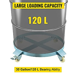 BestEquip Heavy Duty Drum Dolly Swivel Caster Wheel 30 Gallon Steel Frame Non Tipping