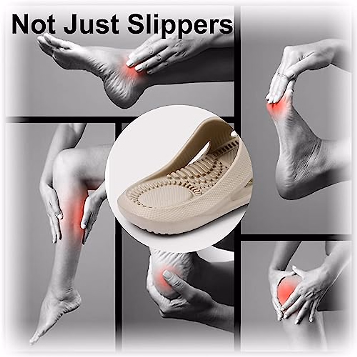 Massage Slippers Women Men Sandals Open Toe Shower Shoes Summer House Slippers for Bath Plantar Fasciitis Slides Ladies Girls Gym Non Slip Indoor