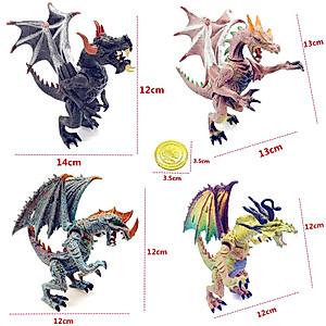 Guaishou Ancient Dragon Knight 4pcs Action Figure with Gold Coin 20PCS