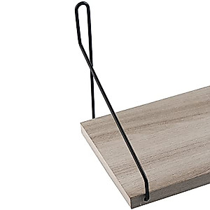 YOYAI Set of 3 Rustic Wood Wall Shelf Wall Mounted Floating Wooden Shelves Wall Decor Organizer Living Room Bedroom Kitchen(Gray)