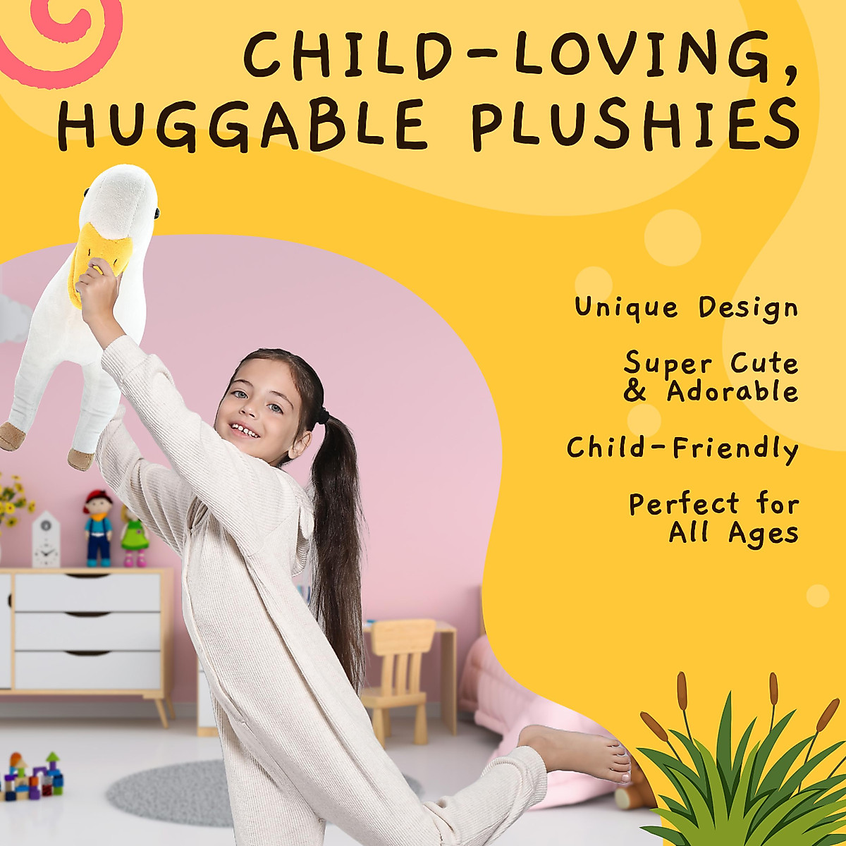 Randimals Plush Toy Stuffed Animal Mix - Horse & Duck Hybrid Stuffed Animals for Girls & Boys - Huggable & Soft Animal Characters Cute Plushies - Unique Toys for Discovery & Adventure