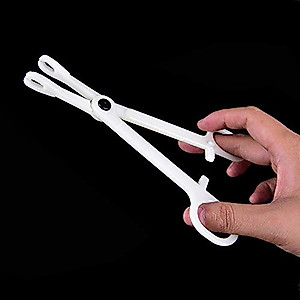 Romlon Piercing Clamps 20Pcs Disposable Plastic Piercing Clamps Including 10Pcs Slotted Piercing Round Forceps and 10Pcs Slotted Piercing Triangle Forceps Ear Nose Piercing Tools Clamps