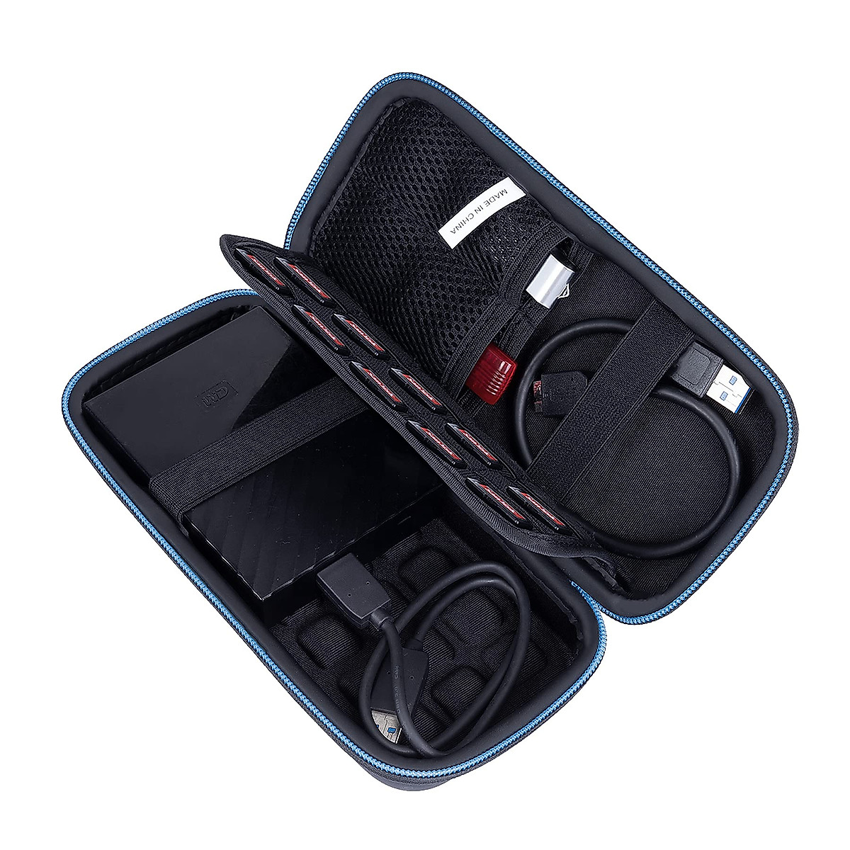 Baval Hard Carrying Case Replacement for Western Digital Seagate Expansion Toshiba Canvio My Passport Elements Portable Hard Drive Game Drive 1TB 2TB 3TB 4TB 5TB,Black