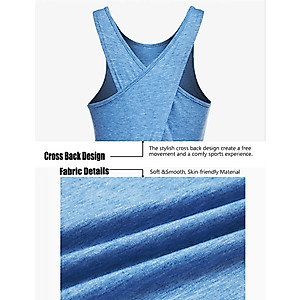 LYHNMW Women Casual Tank Tops Loose Fit Open Back Workout Athletic Yoga Runing Shirts 3Pack