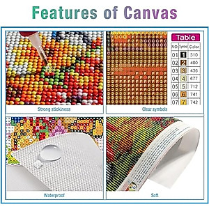 Halloween 5D Diamond Painting Kits for Adults Beginners,Animal Peacock Round Full Drill Diamond Art Kit,DIY Paint by Diamond Dots Gem Art Kits,for Christmas Home Wall Decor 24x48inch/60x120cm WS-504