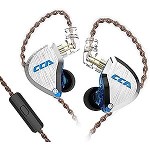 CCA C12 in-Ear Monitors, 5BA+1DD Hybrid HiFi Stereo Noise Isolating IEM Wired Earphones/Earbuds/Headphones with Detachable Tangle-Free Cable 2Pin for Musician Audiophile (with MIC, Dream Blue)