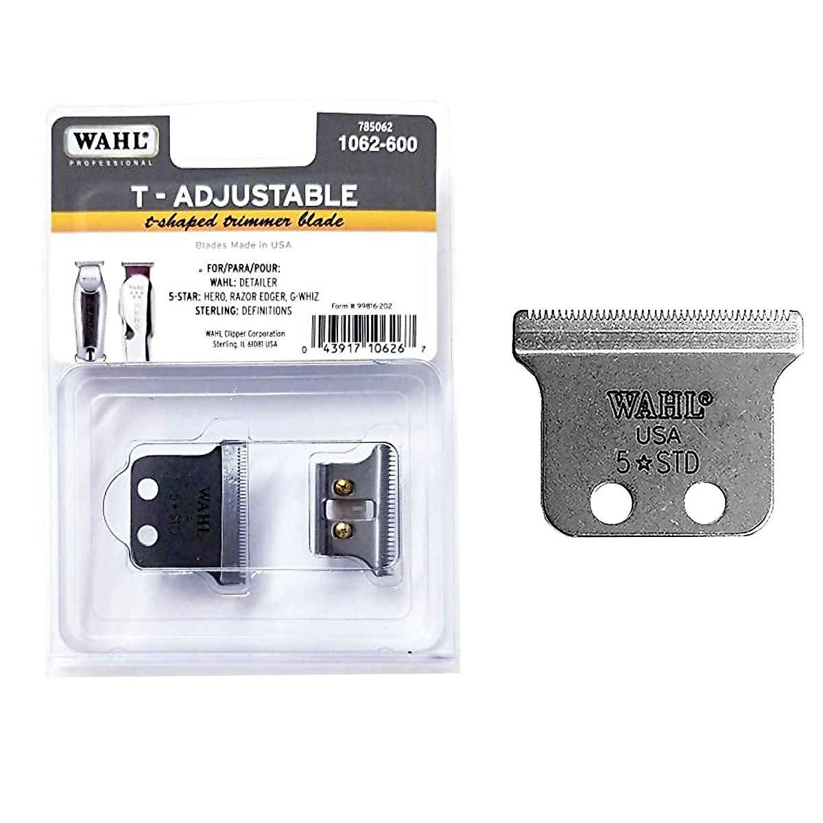 Wahl Professional T Shaped Trimmer Blade - for Sterling Stylist and Sterling 5 Trimmers for Professional Barbers and Stylists - Model 1062